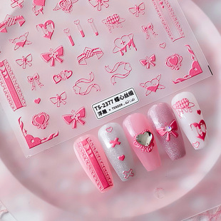 TENSOR立体卡通薄韧美甲贴纸背胶指甲贴纸饰品TS-2377-蝶心丝缎--阿里巴巴