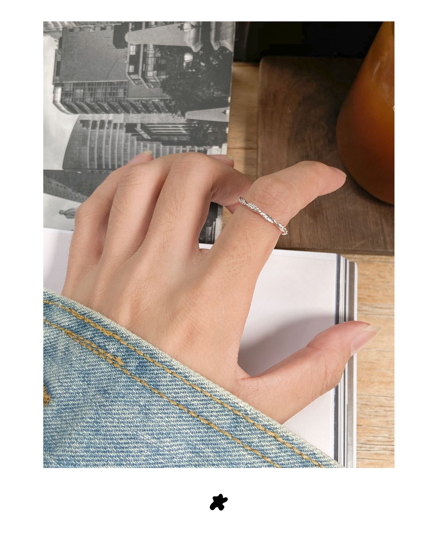 0051韩版ins风小众设计双层线条缠绕麻花戒指纯银S925女开口百搭-阿里巴巴