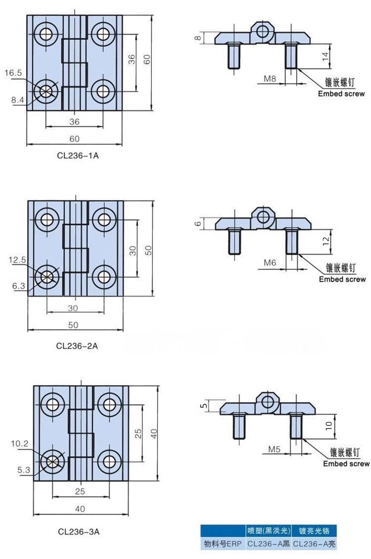 海坦CL236-1A-2A-3A带螺柱 CL218-1-2-3 配电箱铰链HL051-1-2-3-阿里巴巴