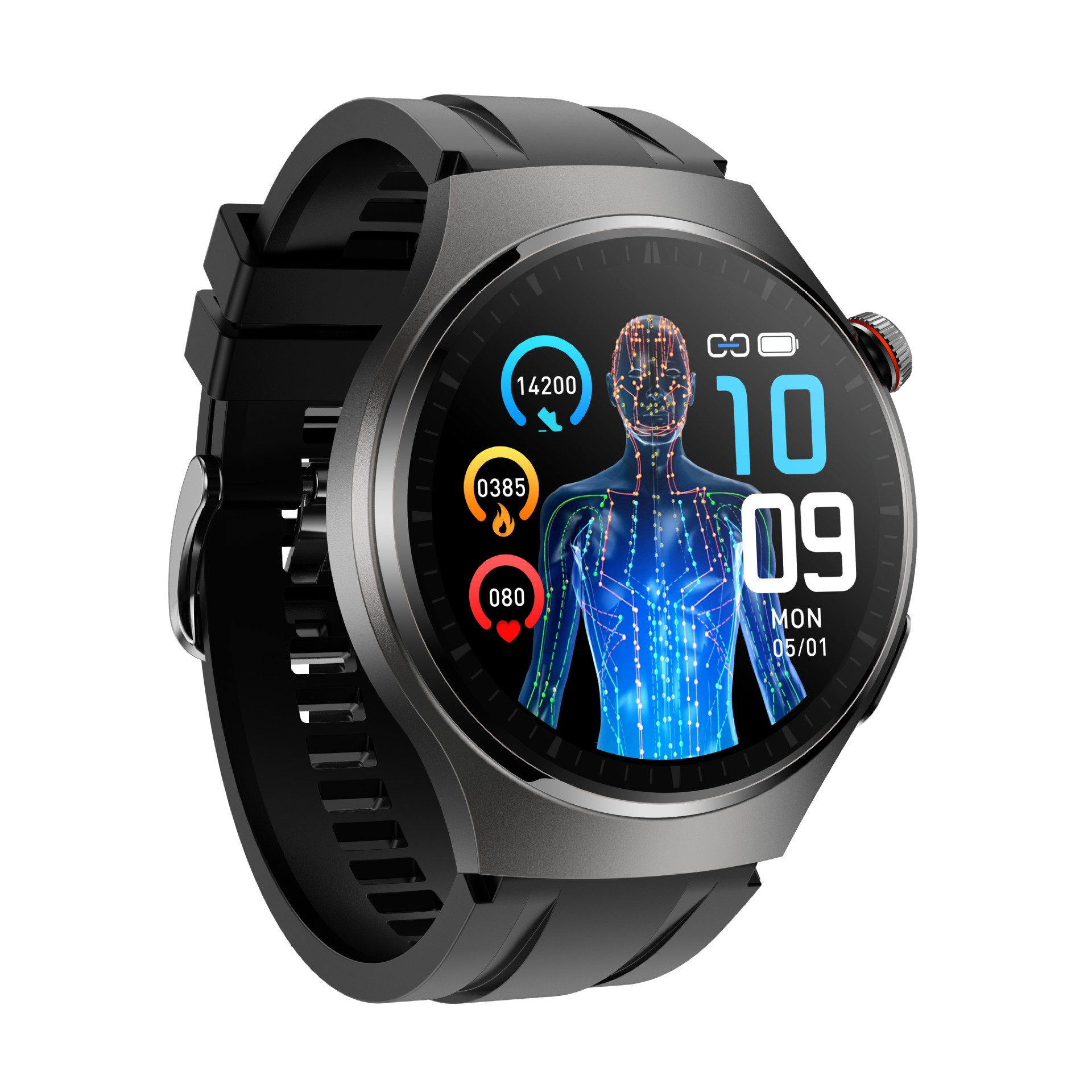 New MT200 ECG Smart Watch ECG+PPG Bluetooth Call 1.43-inch AMOLED Screen with Encoder | Voghion.com