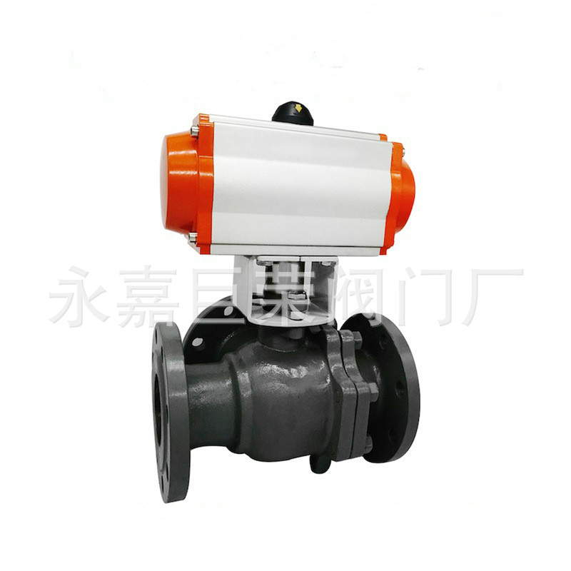 DN50气动三通法兰球阀气动球阀 法兰气动三通硬密封阀Q645F-16C-阿里巴巴