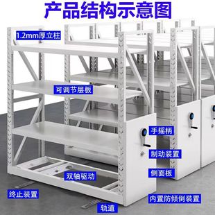 仓储移动密集货架手摇智能轨道式钢制多层货柜收纳储物冷轧钢制-阿里巴巴