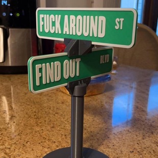 F Around/Find Out Street Sign 创意摆件3D打印路标装饰摆件-阿里巴巴