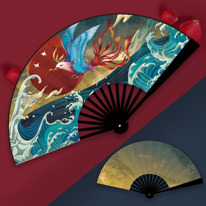 Guochao Chinese ancient fairy hanfu fan Shanhaijing series illustration ...