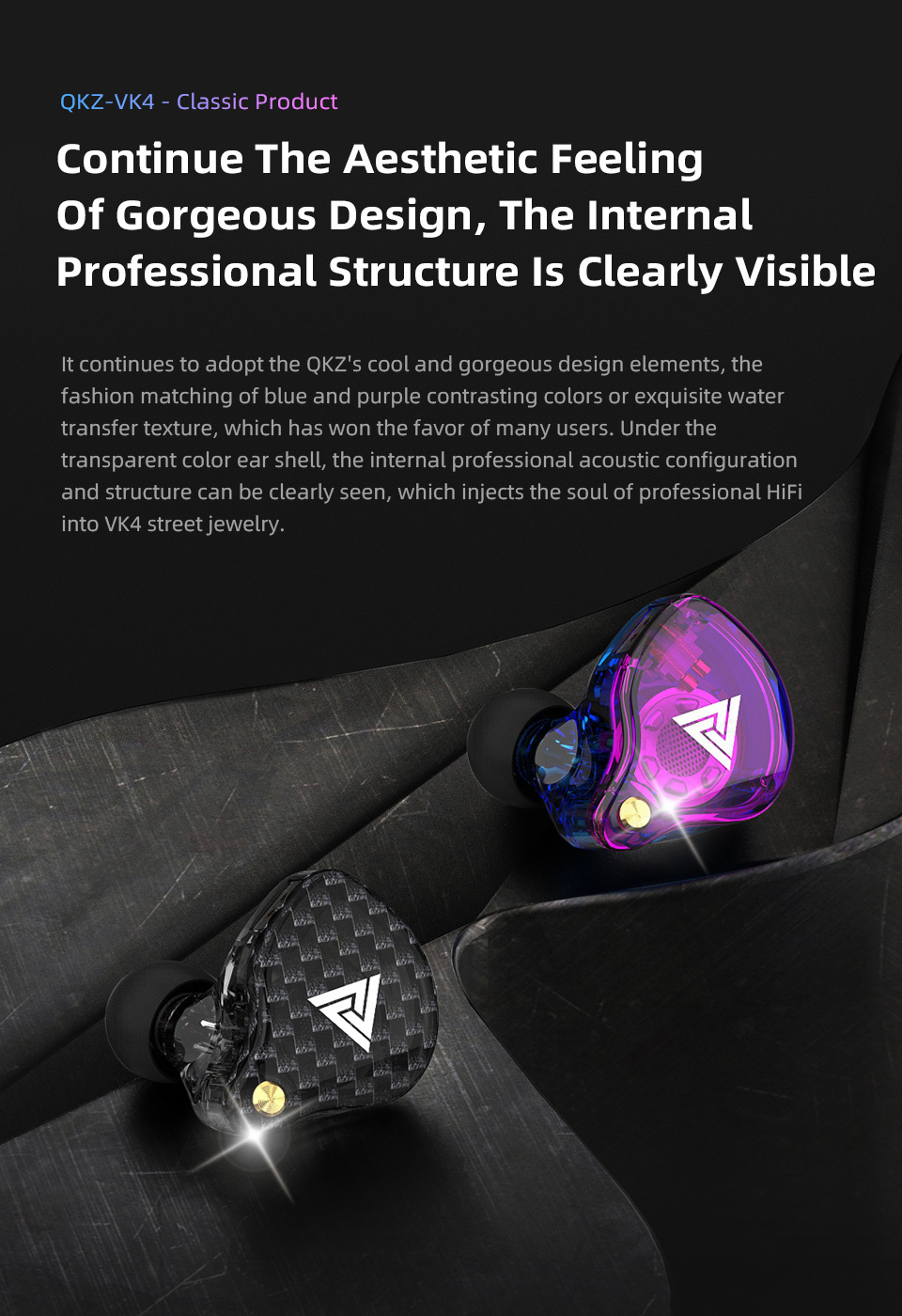 QKZ/霆声 VK4 HiFi主播耳机 入耳式耳机 手机音乐线控 重低音耳机-阿里巴巴