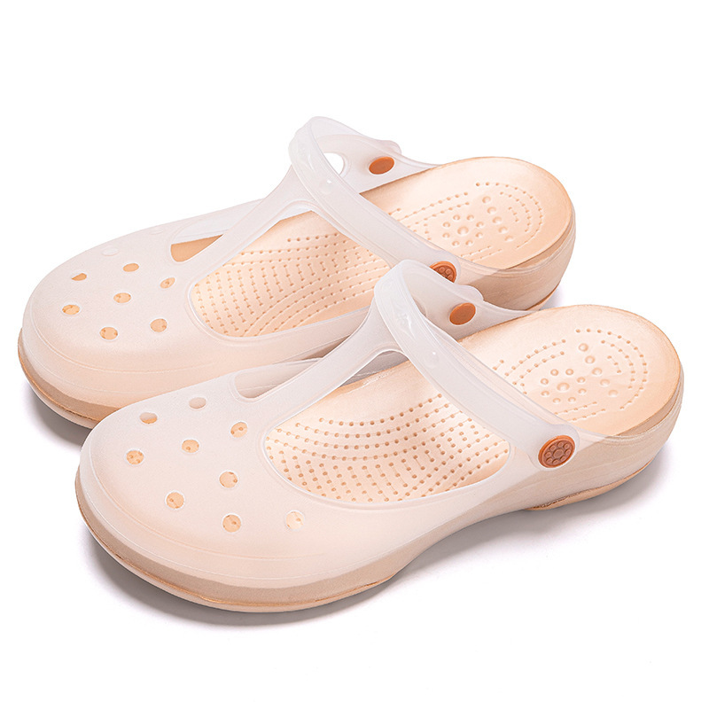 Platform Hole Shoes Women's Summer Outer Wear 2024 New Jelly Beach ...