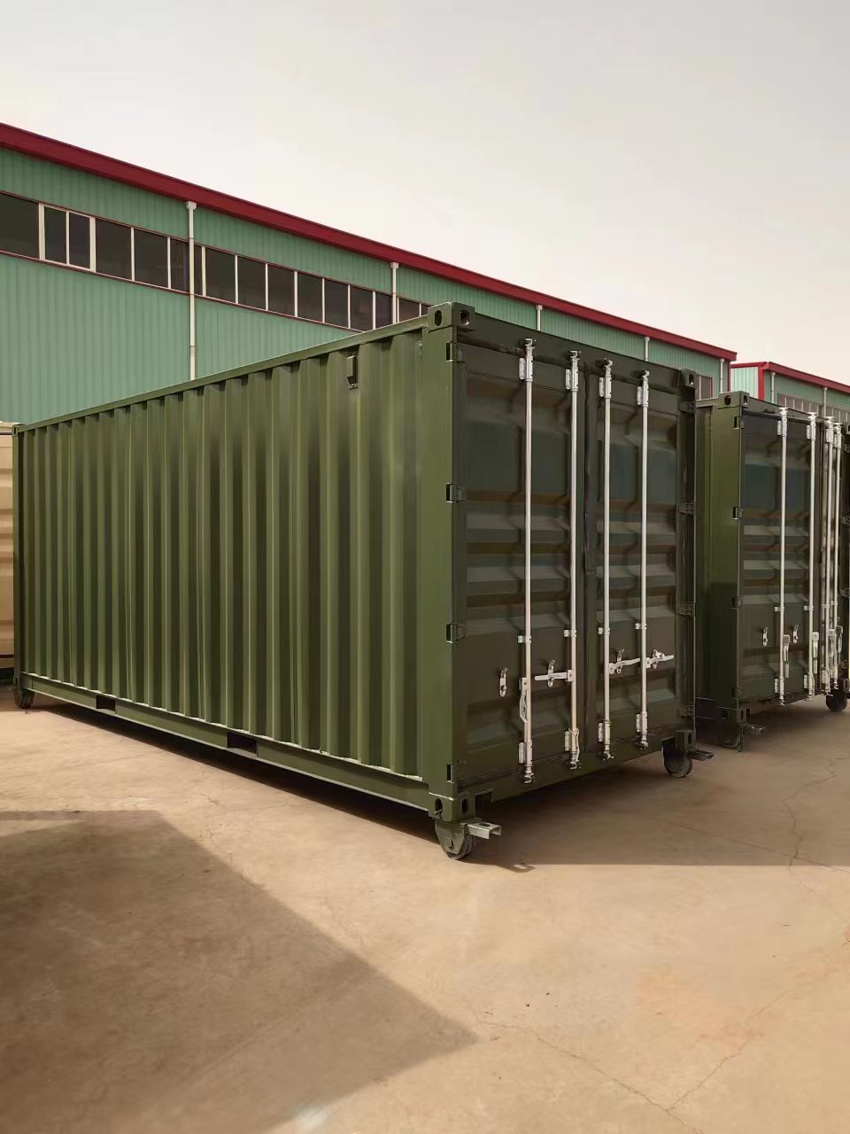 青岛全新20尺标准钢制集装箱 散货箱军绿色 可选颜色-阿里巴巴