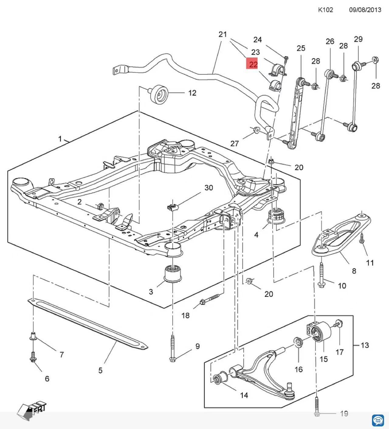 13281781适用于新君威英朗科鲁兹迈锐宝欧宝凯迪拉克前平衡杆胶套-阿里巴巴