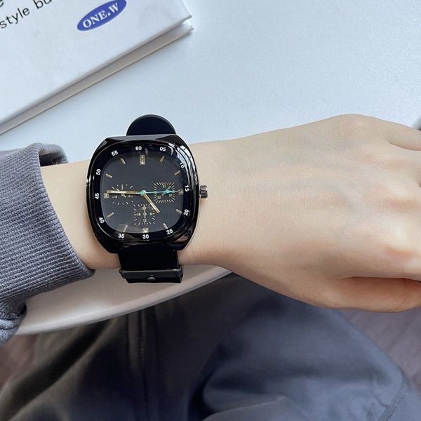 Large Dial Silicone Band Men's Watch Women's Sports Casual High-End ...