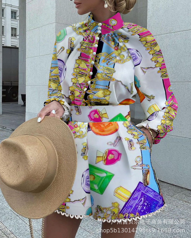 (Set) 2021 European and American Clothing New Printed Suit - ShopShipShake