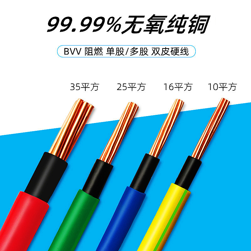 厂家直供珠江电缆ZCBVV10/16/25/35平方国标铜芯阻燃双皮散剪电线-阿里巴巴