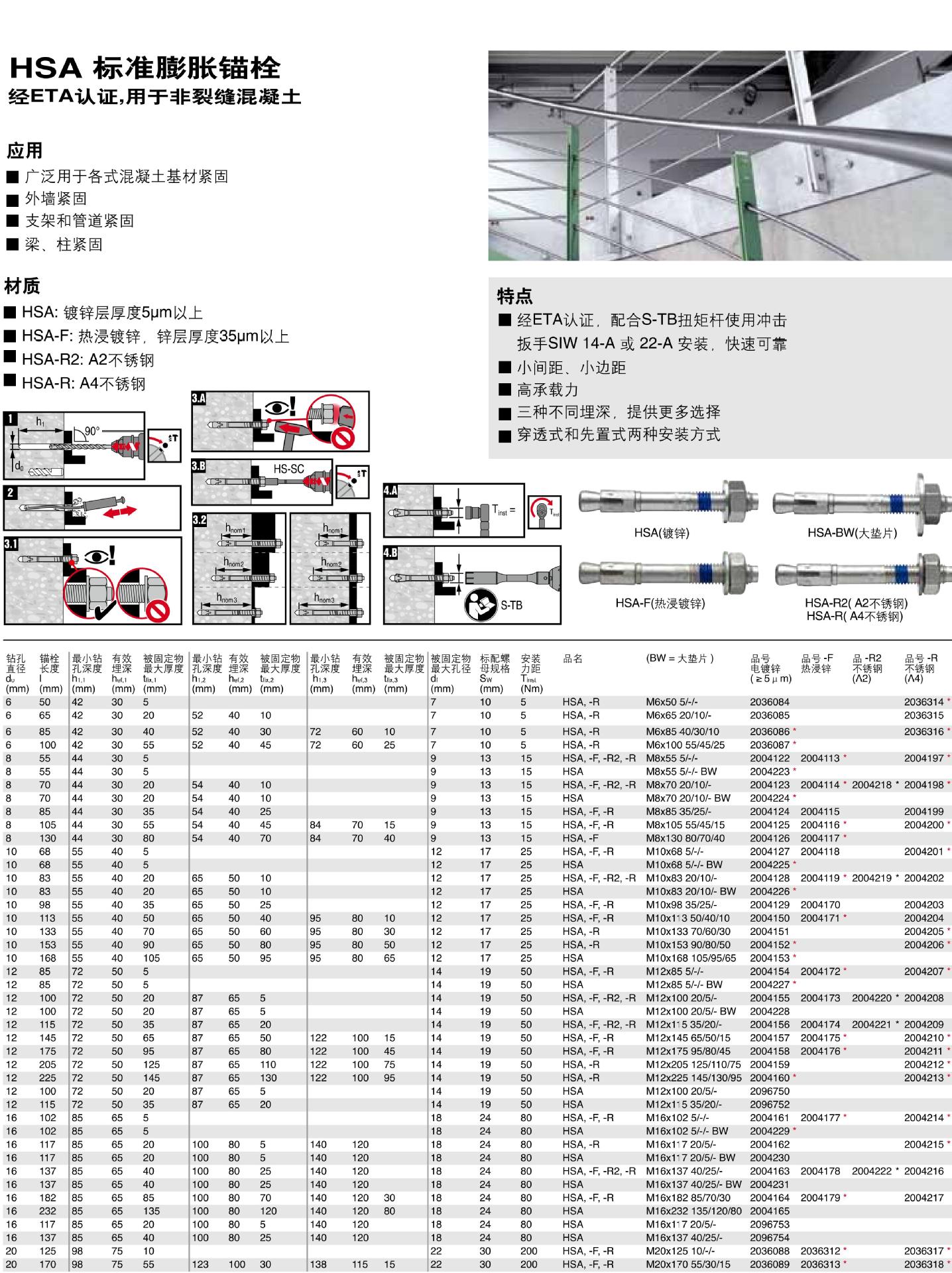 HILTI喜利得标准膨胀螺栓HSA/HSV-BW螺杆锚栓/HST3高性能膨胀锚栓-阿里巴巴
