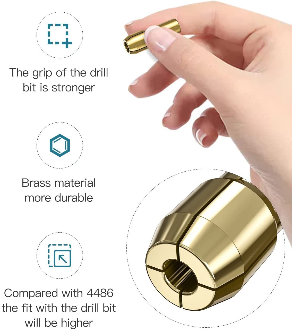 M8银色螺帽+铜夹头（4.3mm柄径）+英制4486夹头-阿里巴巴