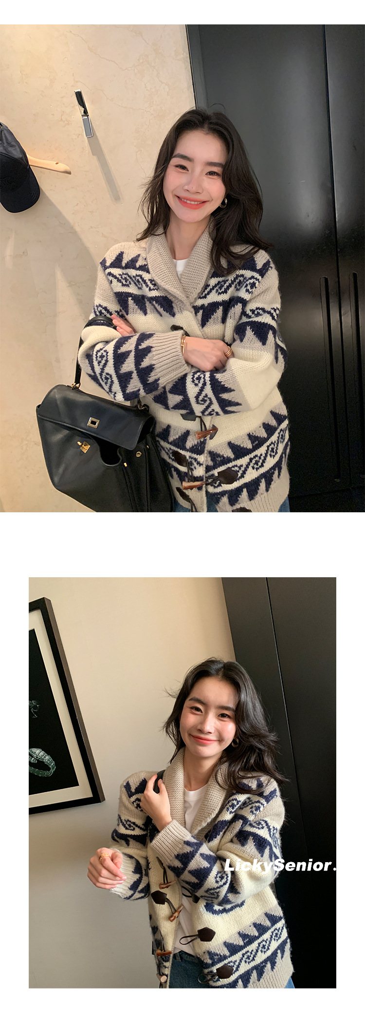 金漳服饰/25秋冬 费尔岛 100冰岛羊毛提花针织开衫（实物偏粉）-阿里巴巴