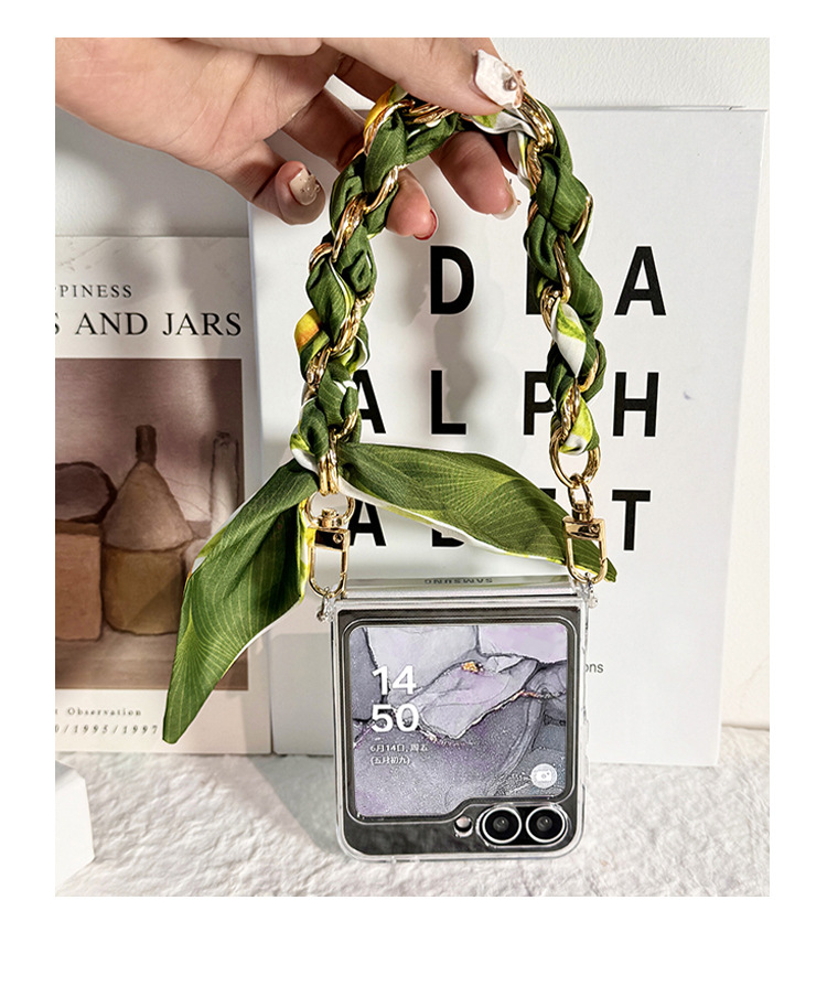 适用三星zflip6女款手机壳简约超薄ZFlip6丝巾手提折叠屏保护套-阿里巴巴