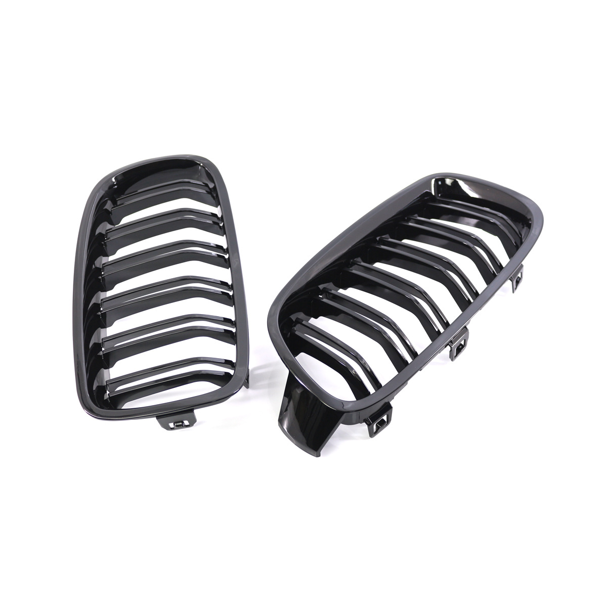 适用于12-19款宝马3系改装F30F35中网双杠前散热格栅亮黑双线中网-阿里巴巴