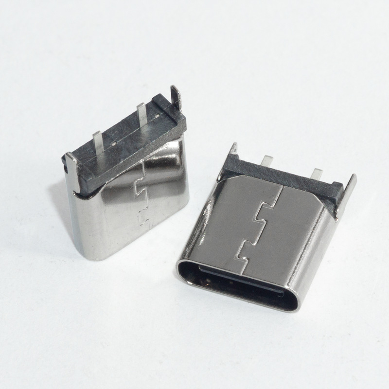 TYPE-C2P直插简易母座type-c母座 typec立式2P母座180度直插-阿里巴巴