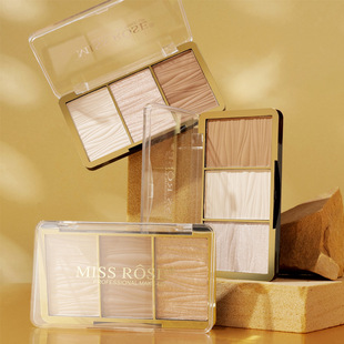 MISS ROSE跨境三色微光修容盘珠光修饰轮廓立体自然高光批发代发-阿里巴巴
