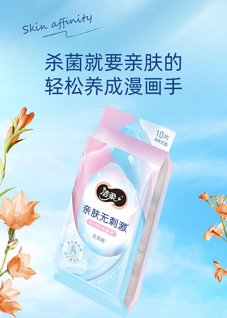 洁柔 卫生杀菌湿巾独立湿巾纸亲肤无刺激10片/包片JS006-10-阿里巴巴
