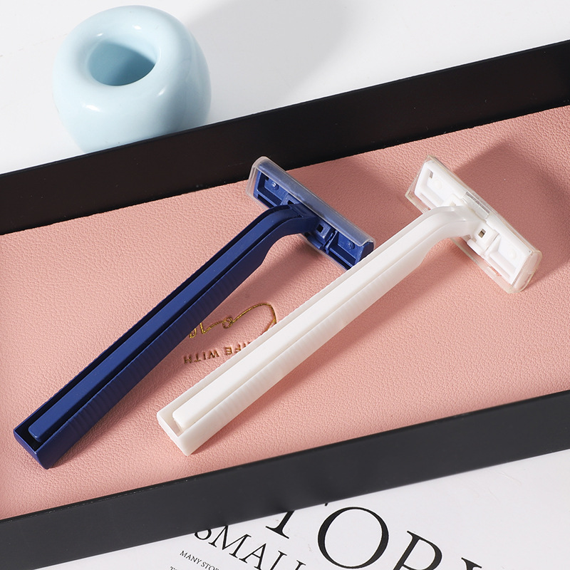 宾馆酒店一次性剃须刀厂家供应双层不锈钢刮胡刀橡胶柄须刨剃须刀-阿里巴巴