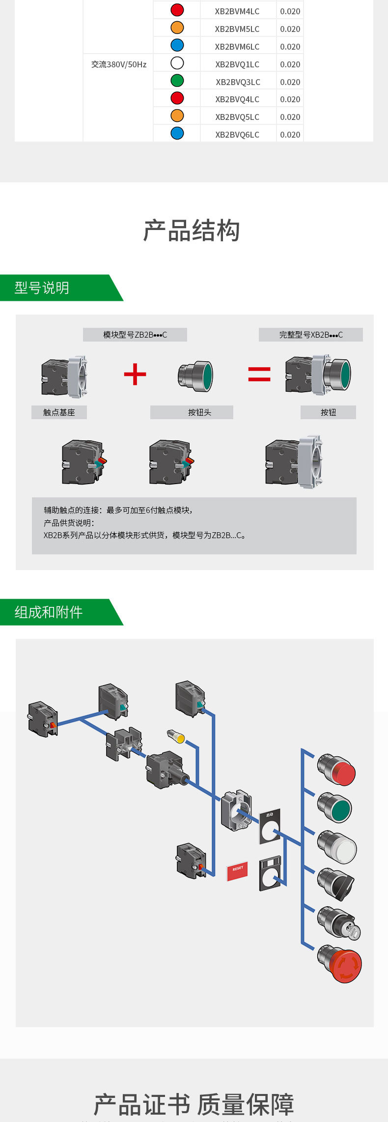 施耐德Harmony XB2系列XB2-BVB BVM BVQ LED指示灯24V/220V/380V-阿里巴巴