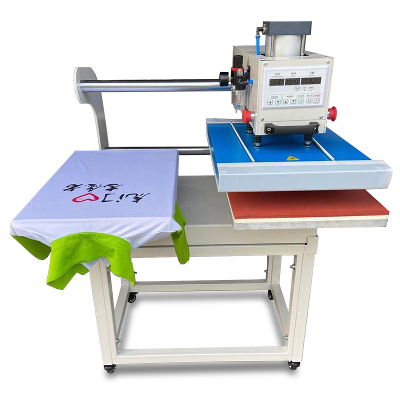 厂家直销气动双工位烫画机40*60热转印压烫机上滑式服装印字机-阿里巴巴
