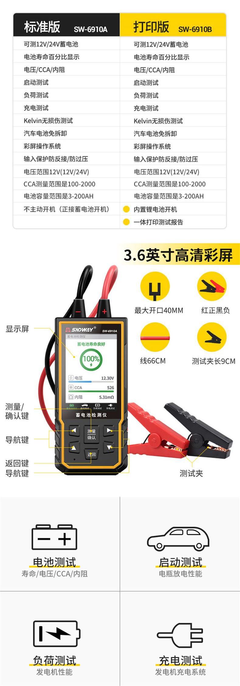深达威SW-6910A汽车蓄电池检测仪电池寿命电瓶容量测量仪-阿里巴巴