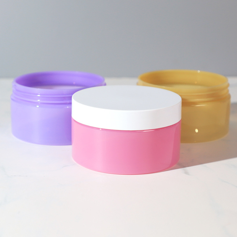 PET罐塑料膏霜罐透明广口瓶彩色密封罐化妆品包材塑料面霜分装罐-阿里巴巴
