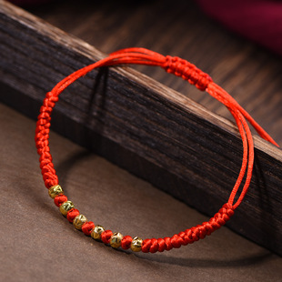 红绳手链本命年砂金新中式情侣编织绳端午节红色金刚结红绳手链-阿里巴巴