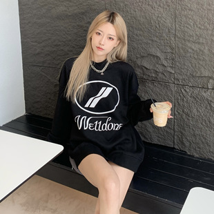 welldone早秋3m反光椭圆logo圆领卫衣女we11done track外套上衣-阿里巴巴