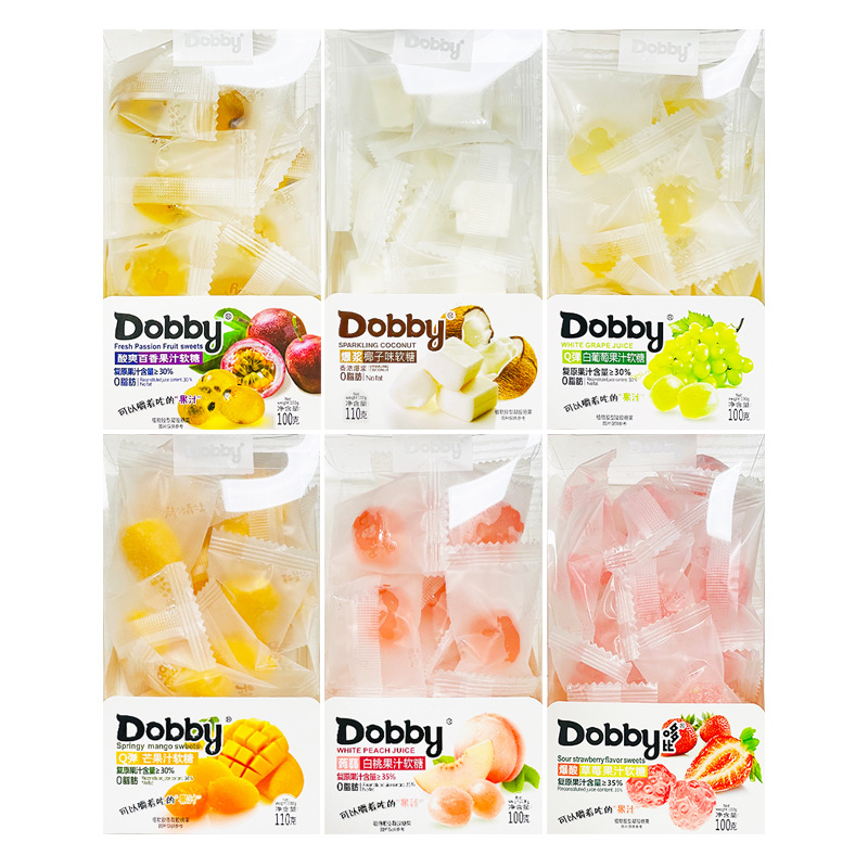 DobbY哆比爆浆软糖白桃椰子芒果草莓多口味自选下午茶小吃零食-阿里巴巴