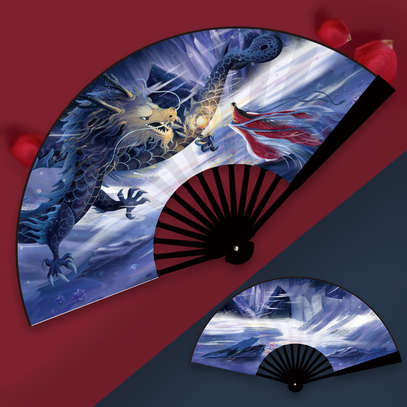Guochao Chinese ancient fairy hanfu fan Shanhaijing series illustration ...
