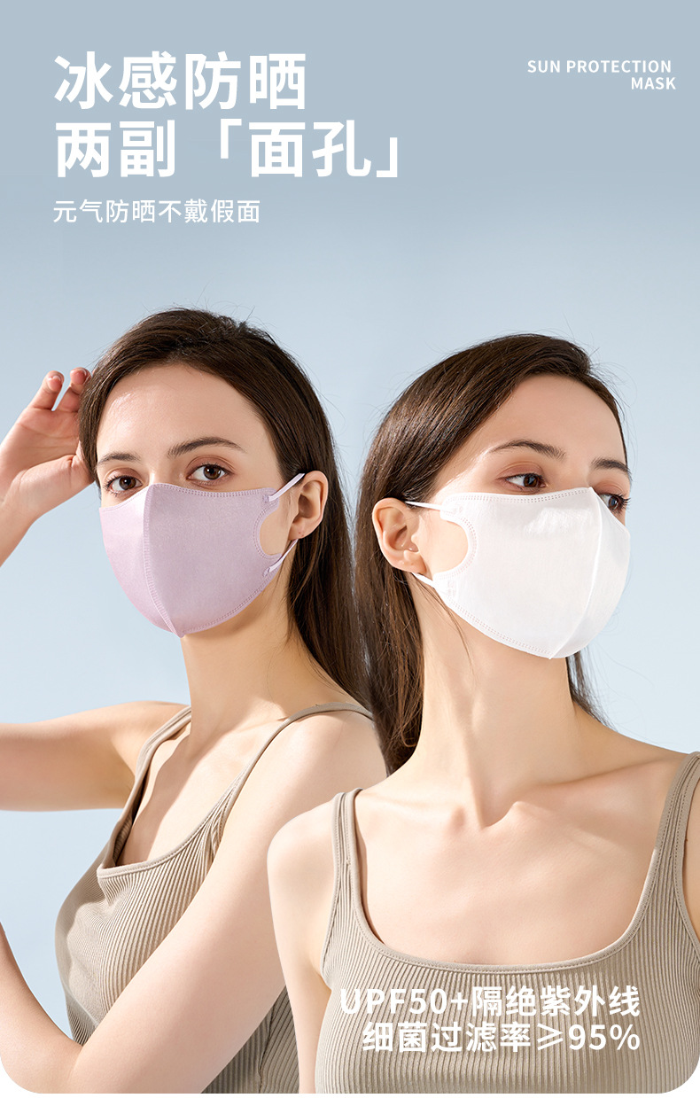 蕉下夏季冰感防晒口罩UPF50+薄款3d立体舒适透气一次性防护口罩-阿里巴巴