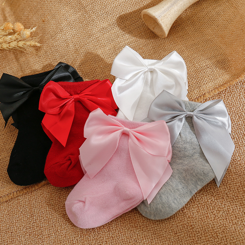 Ins children's Spanish spring and autumn large bow middle tube socks ...