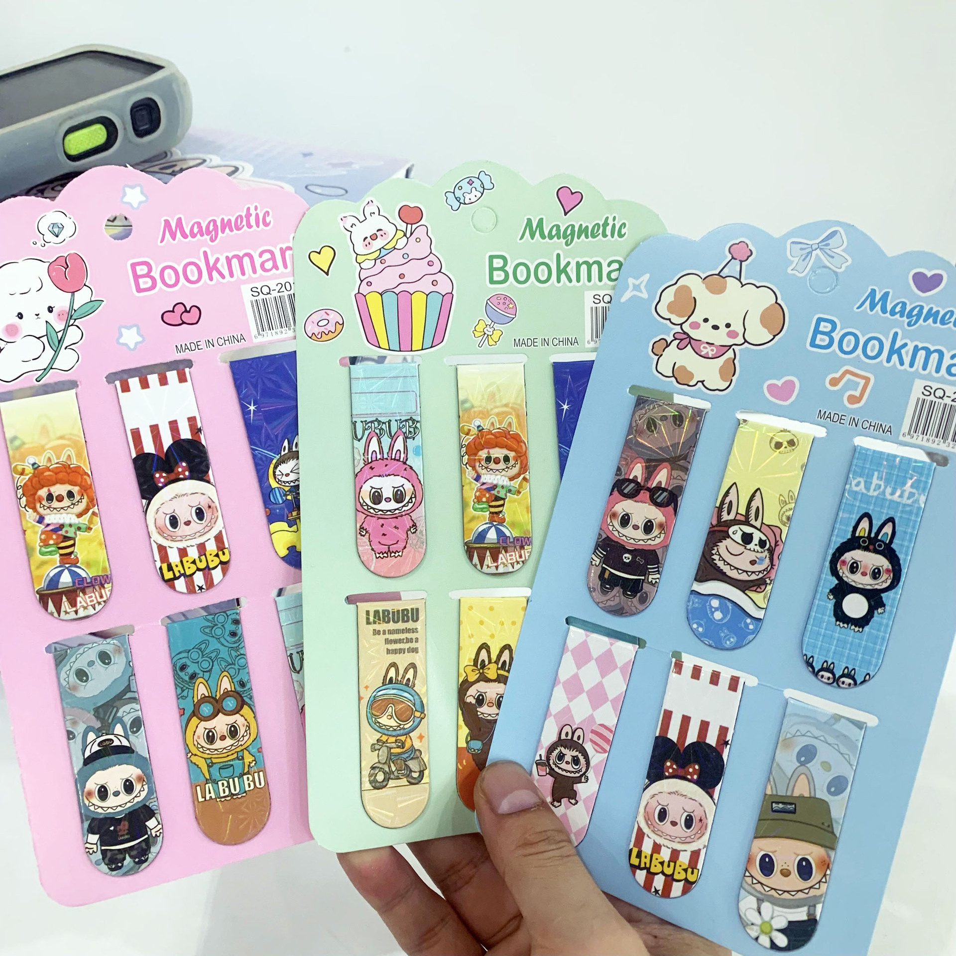 Popular Labubu Magnetic Bookmark Double-Sided Cartoon Cute Labubu ...