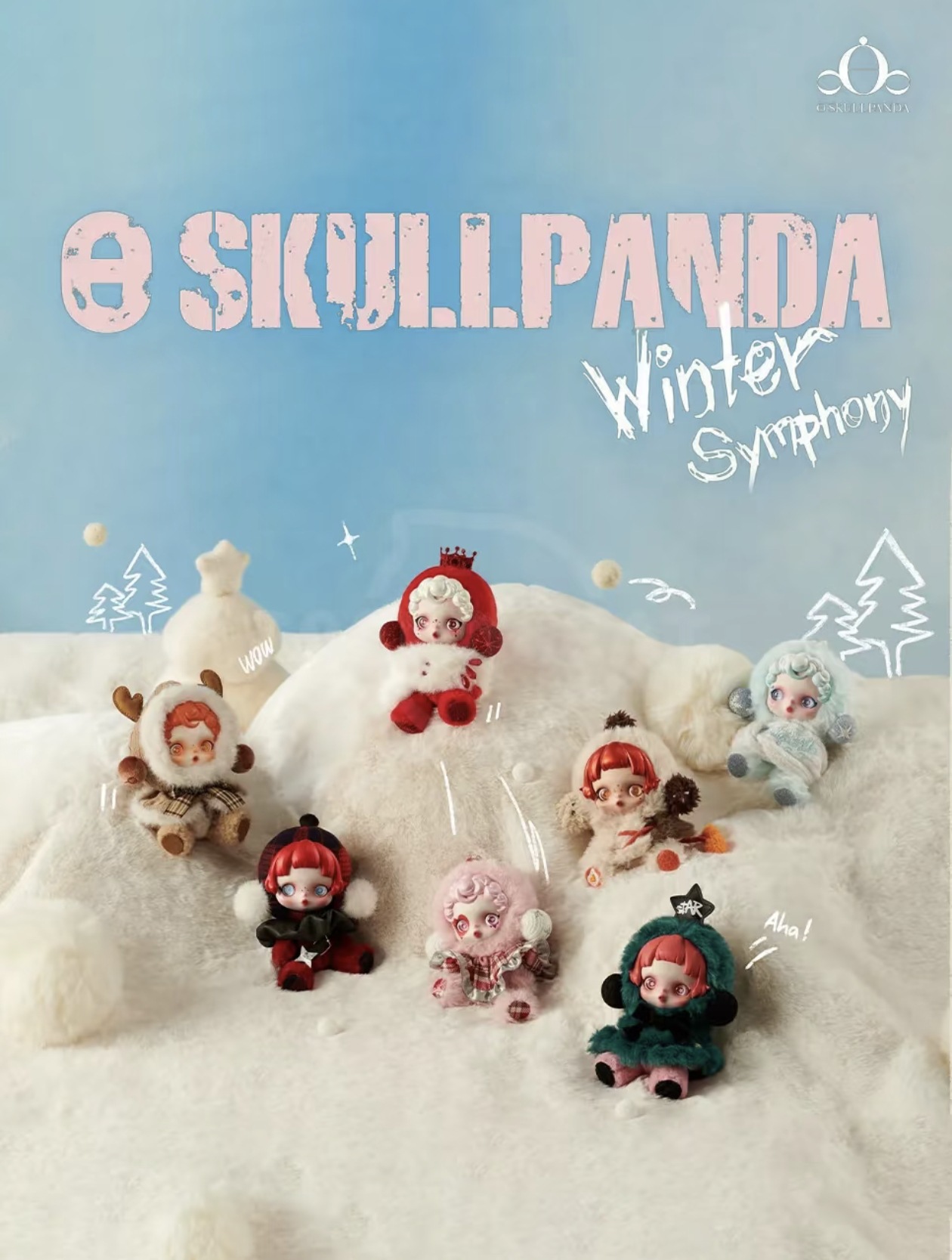 POPMART泡泡玛特SKULLPANDA冬日乐章系列SP毛绒公仔盲盒玩具礼物-阿里巴巴