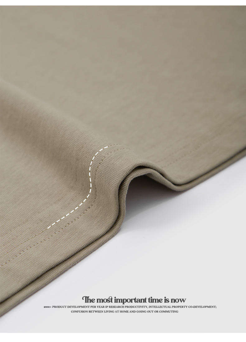 捷展男装|265G宽松短袖2025夏季精梳棉大地色FOG潮牌T恤2.0优化版-阿里巴巴