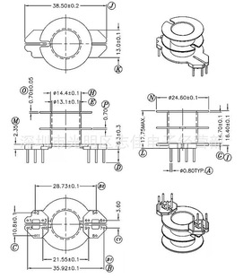 RM12骨架双槽立式6+6针梅花脚干式通讯骨架-阿里巴巴