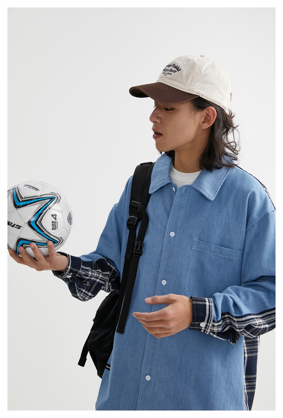 NotBrand国潮日系复古衬衫男士百搭休闲拼接格子长袖衬衣CS94114-阿里巴巴