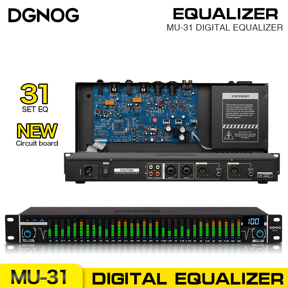 MU-31 Square Cow Edition Audio EQ Equalizer 31 Band Graphic Equalizer ...