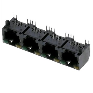 厂家供应橙/绿双色灯无屏蔽网络接口1X4路RJ45连接器406536-7-阿里巴巴