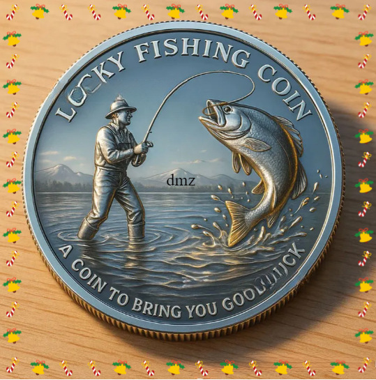 跨境新款Lucky Fishing Coin With card钓鱼爱好者幸运钓鱼币卡片-阿里巴巴