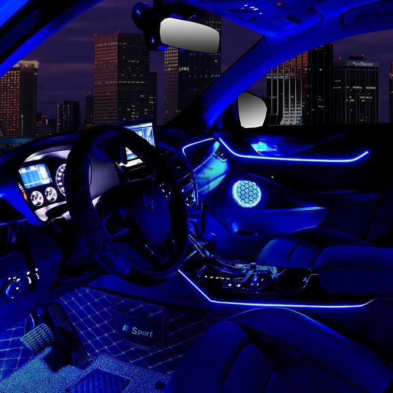 Fws atmosphere lamp car modification 64 color LED wiring-free streamer ...