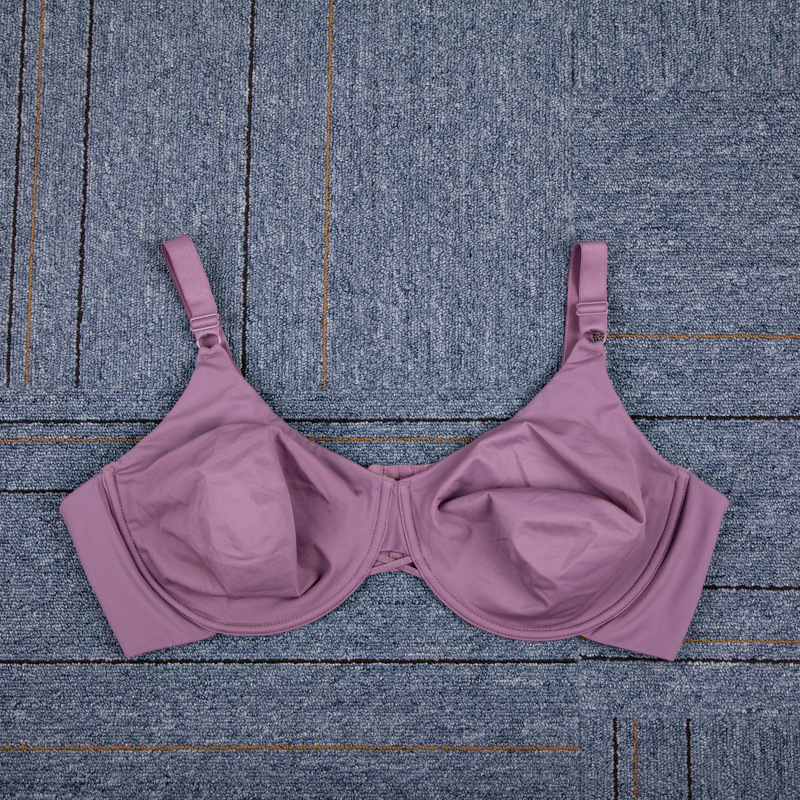 一件代发 纯色光面大码内衣无缝罩杯缩胸显小外贸文胸90-120CDEF-阿里巴巴