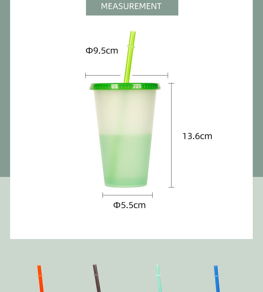20007 厂家直销480ml吸管创意塑料变色杯 感温吸管塑料变色杯-阿里巴巴