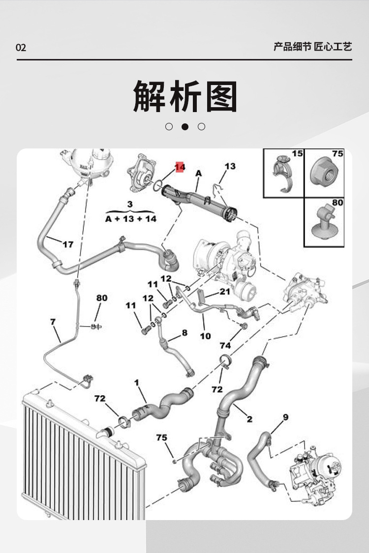 9806914880 1351VF 9800661880适用标致雪铁龙出水室水泵水管-阿里巴巴