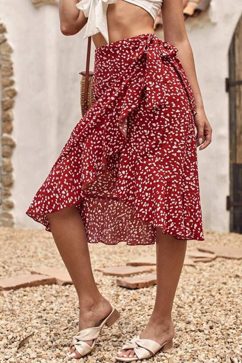 Summer New Women's High Waist Floral Beach Skirt