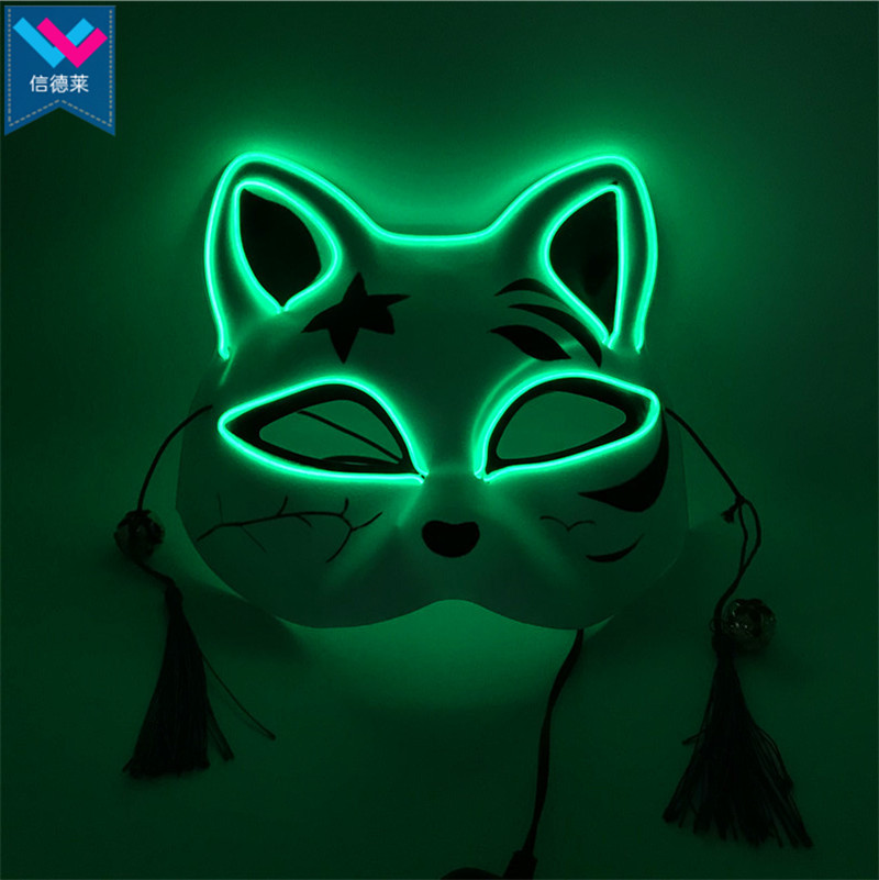 Halloween party EL Mask Cosplay Glow El wire Cat Led Masks-阿里巴巴