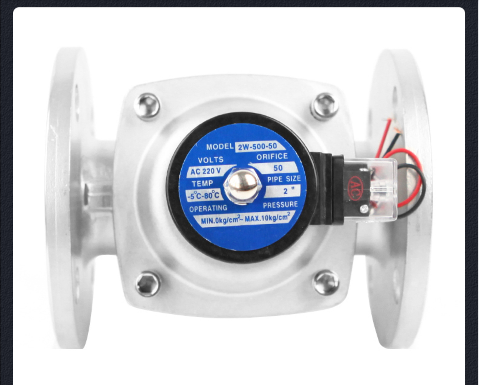 宝太正品2W-10P不锈钢铜线圈户外防水管道水用法兰电磁阀220V/24V-阿里巴巴