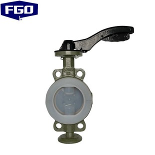 FGO 对夹式衬氟蝶阀 手柄式 高温耐酸碱耐腐蚀衬四氟 D71F46-16C-阿里巴巴